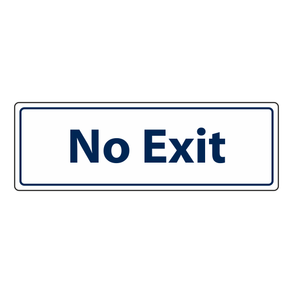 No Door Exit Sign (Landscape)