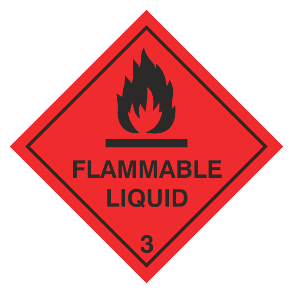 Flammable Liquid Hazard Warning label
