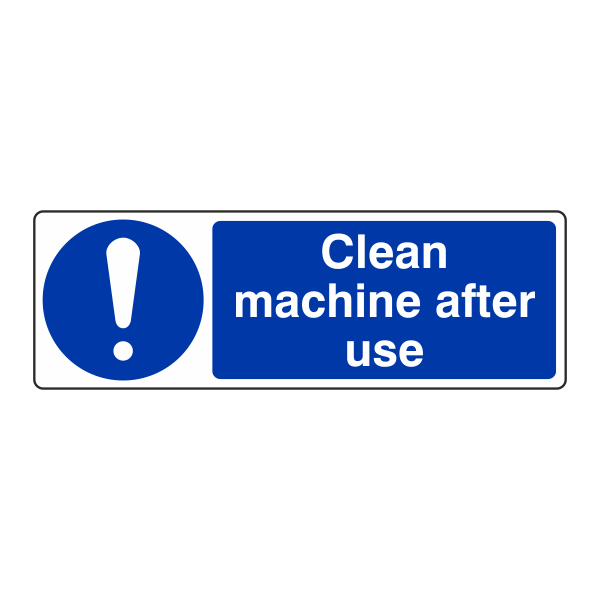 Clean Machine After Use Sign (Landscape)